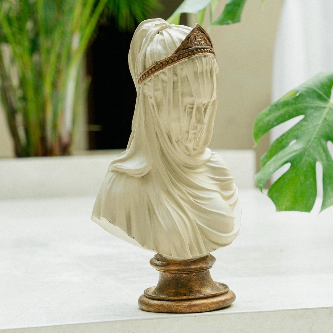 Veiled Virgin Mary Bust: Handmade Catholic Sculpture (14.5 Inch) - Etsy