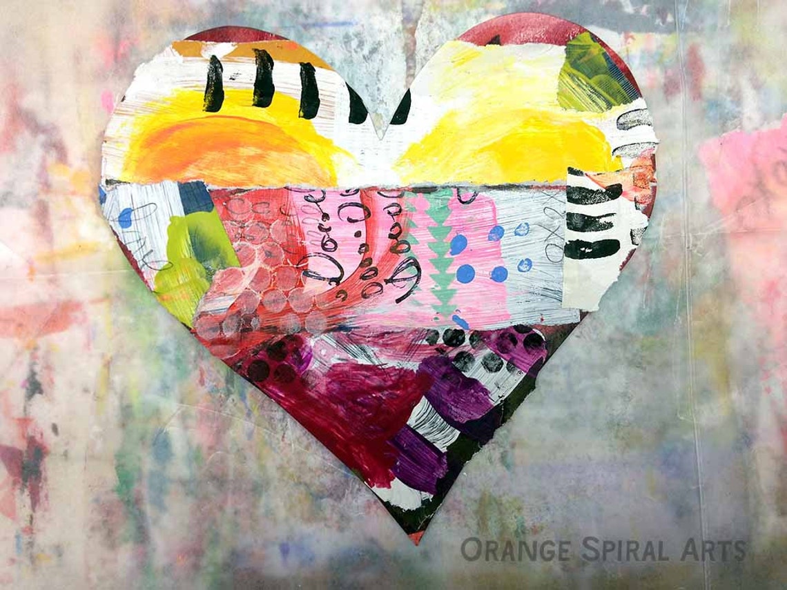 E-book: Mixed Media Heart Art Workshop - Etsy
