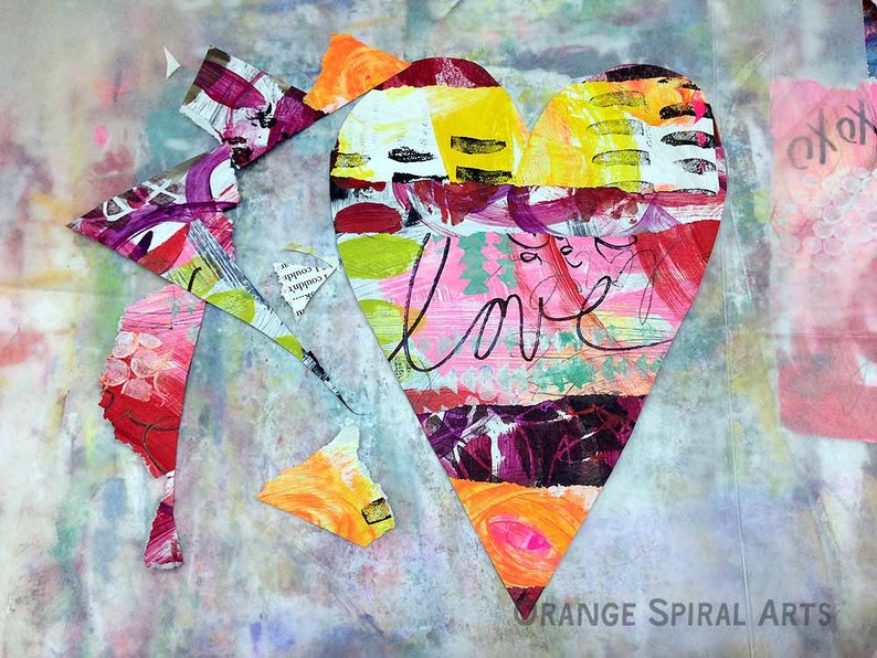 E-book: Mixed Media Heart Art Workshop - Etsy