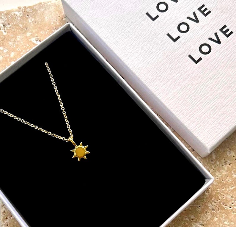 Sunshine Pendant Necklace: Sterling Silver or Gold Vermeil - Etsy