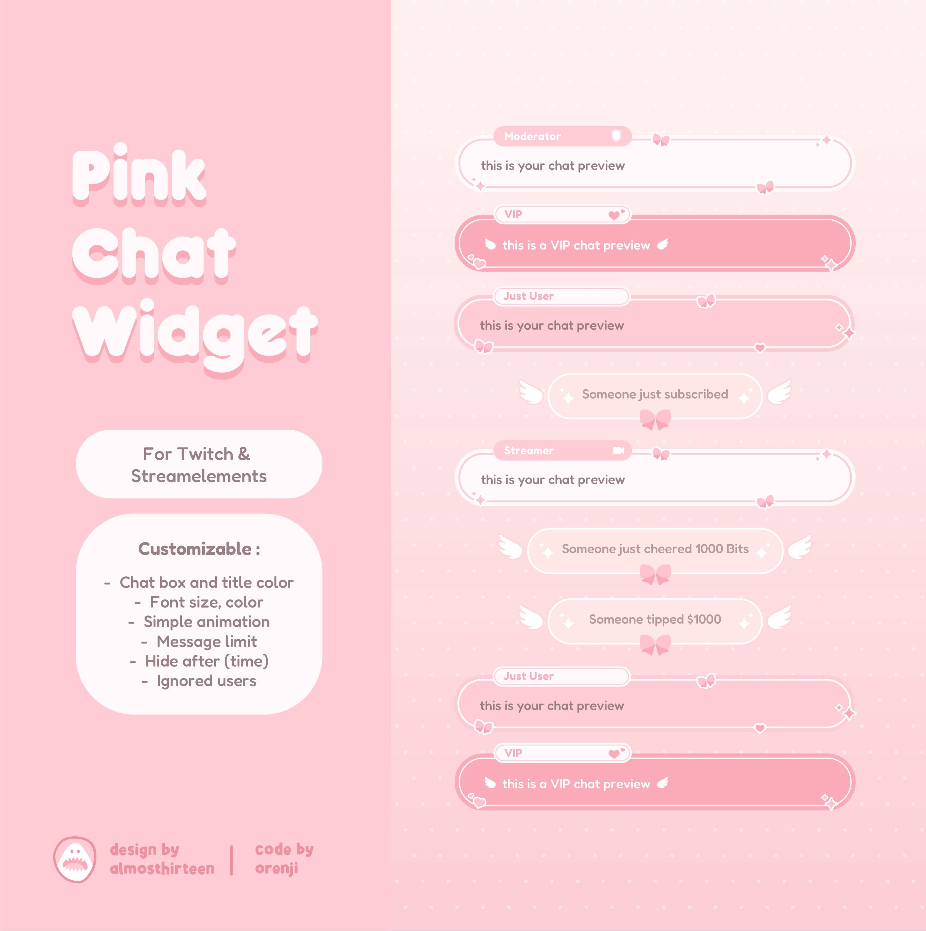PINK Chat Widget - Etsy