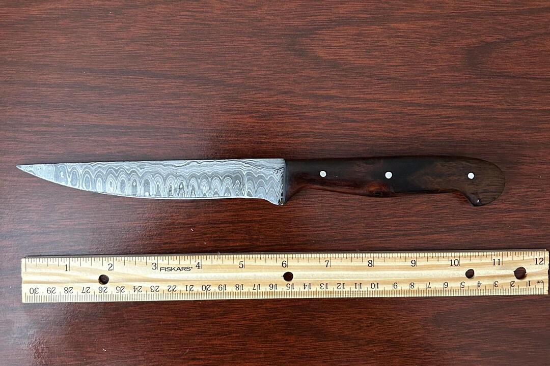 Handmade Damascus Steel Kitchen Fillet Knife With Wood Handle - Etsy