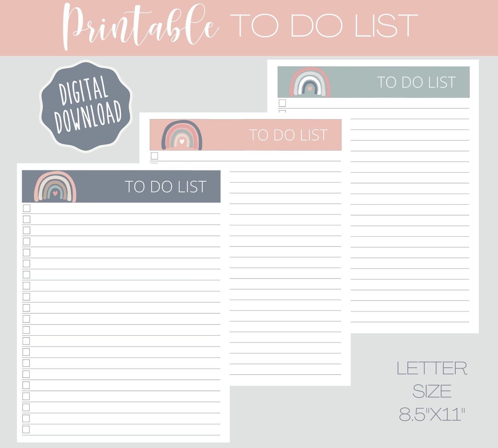 To Do List, Printable to Do List Template, Rainbow, to Do List Download ...