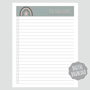 To Do List, Printable to Do List Template, Boho, to Do List Download ...