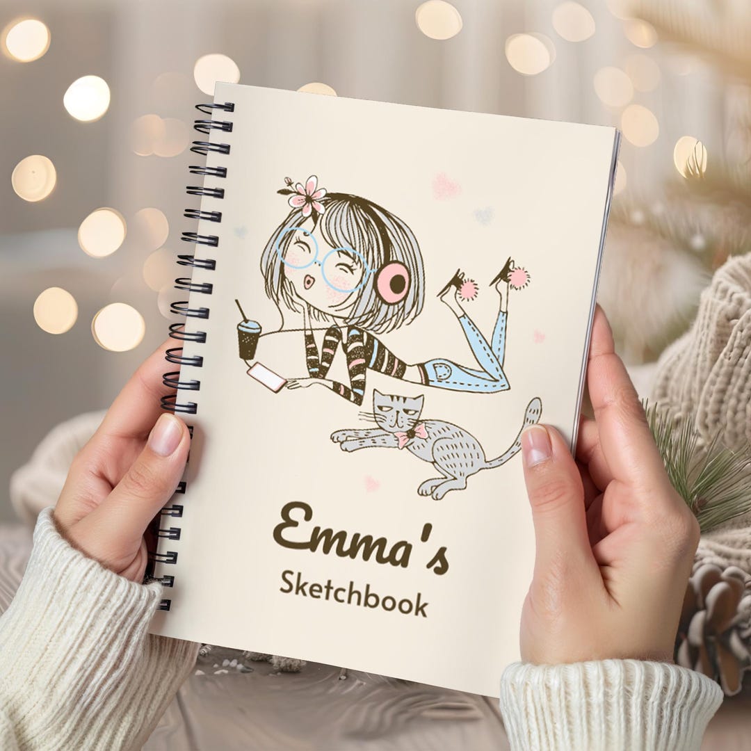 Personalized Cat Lover Spiral Notebook, Kawaii Cozy Girl Journal - Etsy