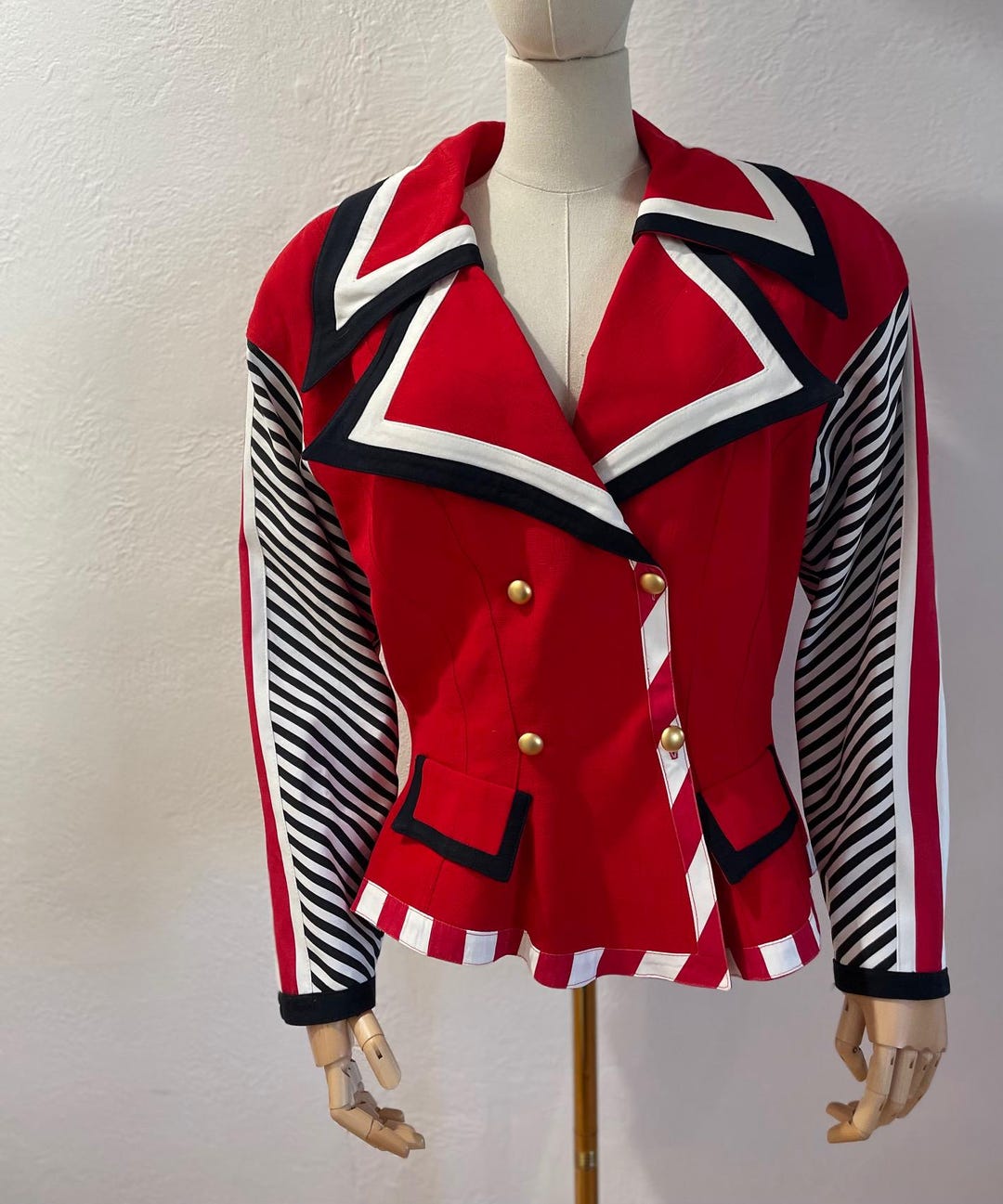 Vintage 80s Deadstock Geometric Blazer - Etsy