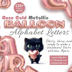 120+ Rose Gold Balloon Font Clipart - Alphabet Letters Clip Art ...