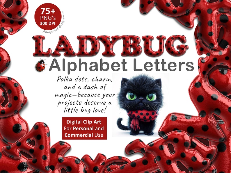 75+ Ladybug Clipart, Alphabet Letters Clip Art, Cat Clipart ...