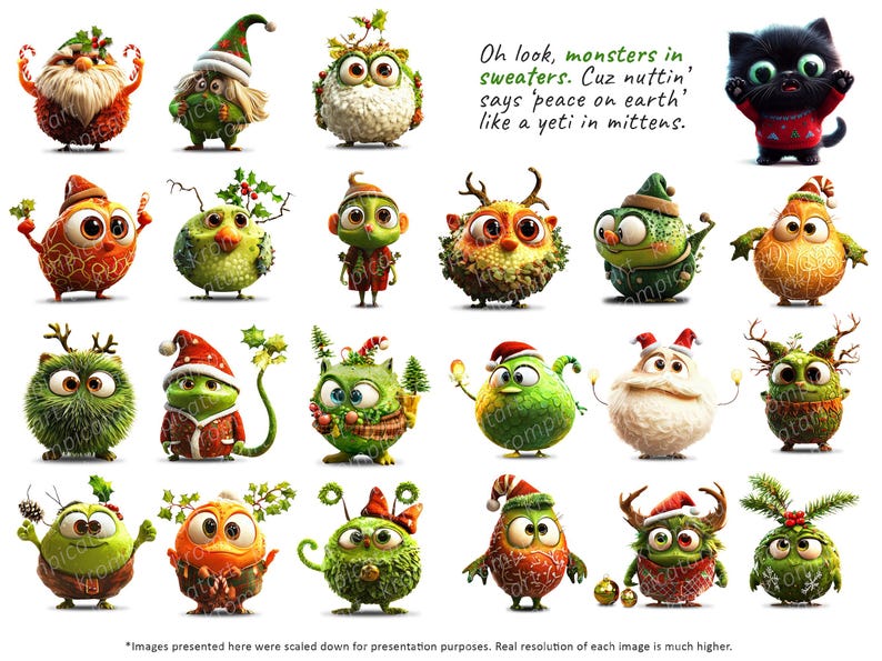 75+ Christmas Clipart, Holiday Monster Clipart Images, Alien Clipart ...