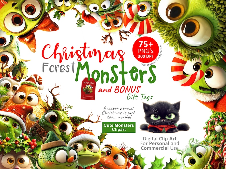 75+ Christmas Clipart, Holiday Monster Clipart Images, Alien Clipart ...