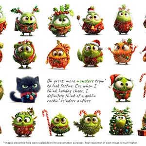 75 Christmas Clipart, Holiday Monster Clipart Images, Alien Clipart ...
