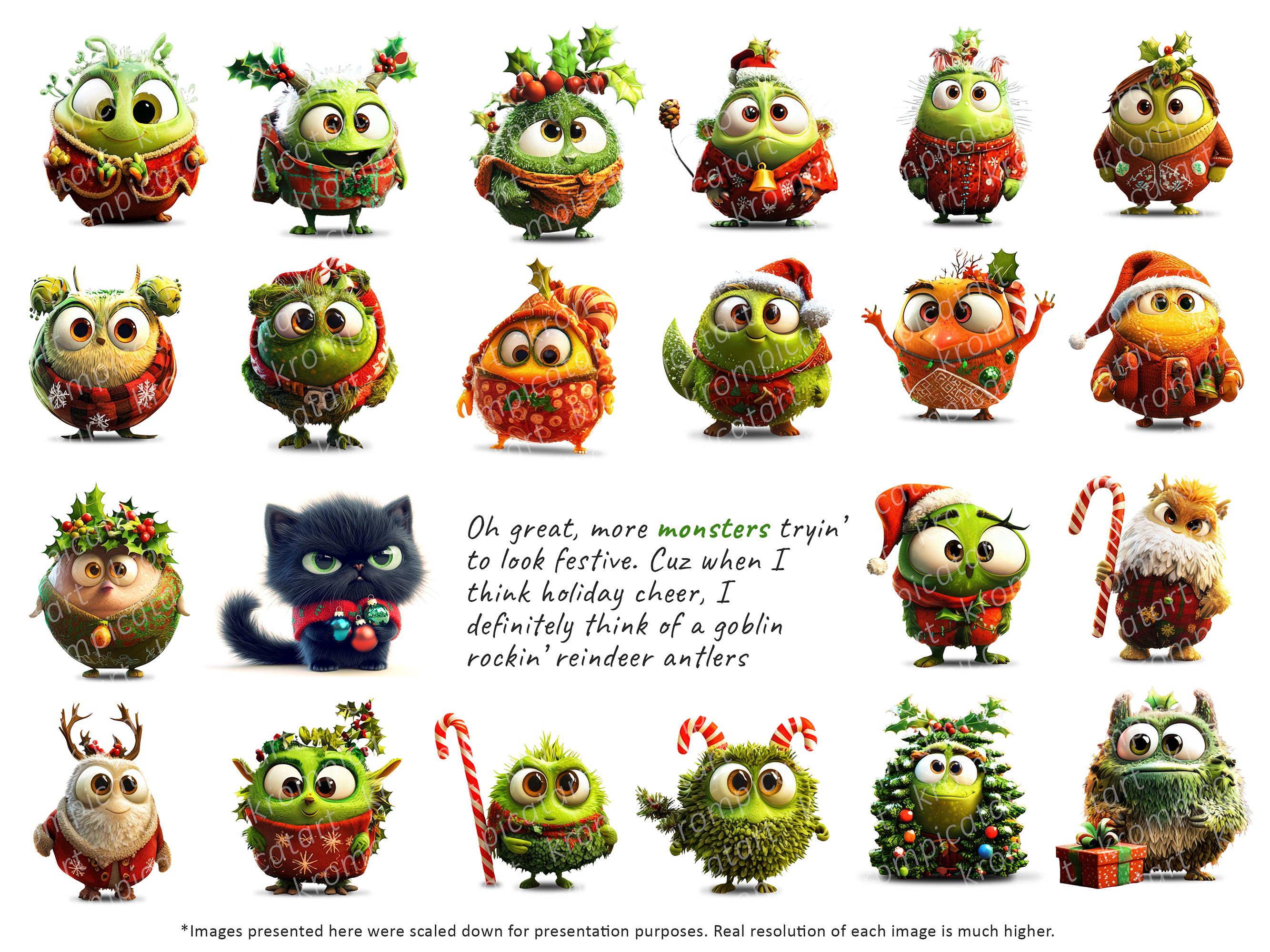 75+ Christmas Clipart, Holiday Monster Clipart Images, Alien Clipart ...