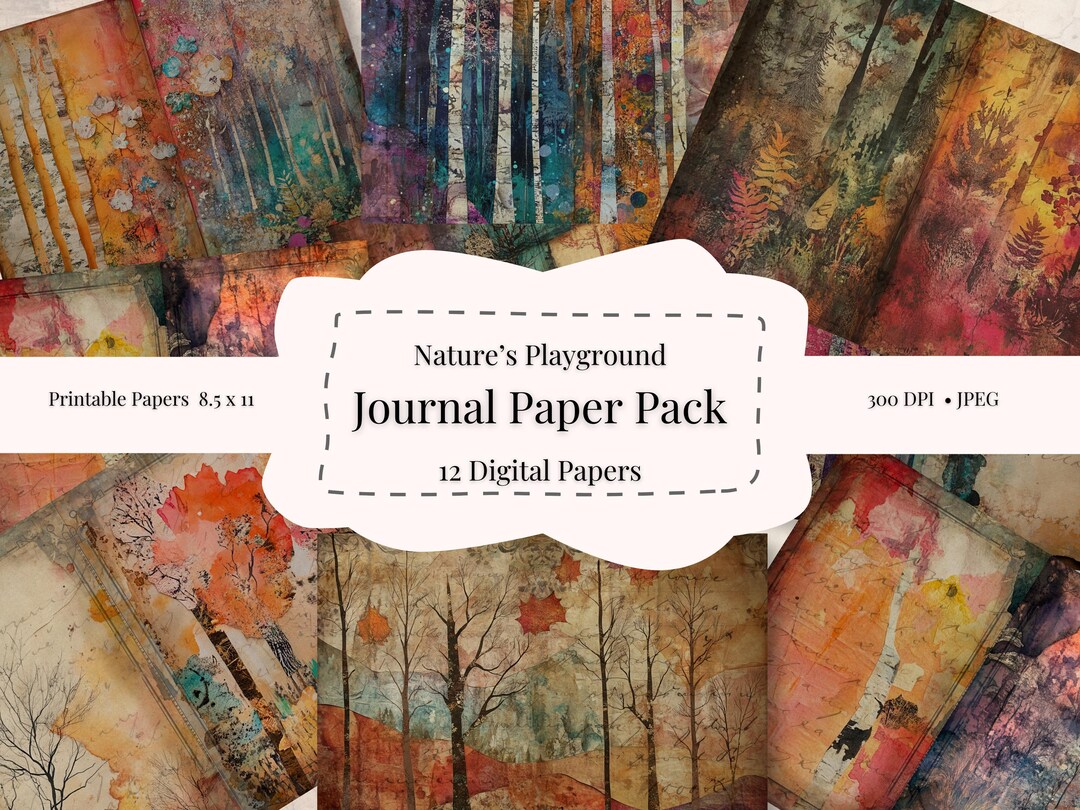Nature's Playground Junk Journal Papers Watercolor Forest Theme ...