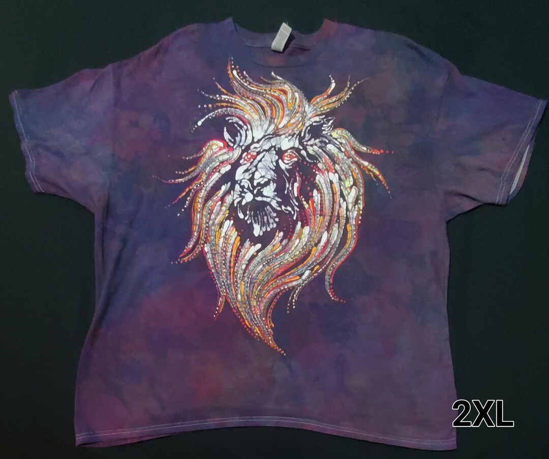 Lion Head Batik Cotton T Shirt Sizes Sm-xxl - Etsy