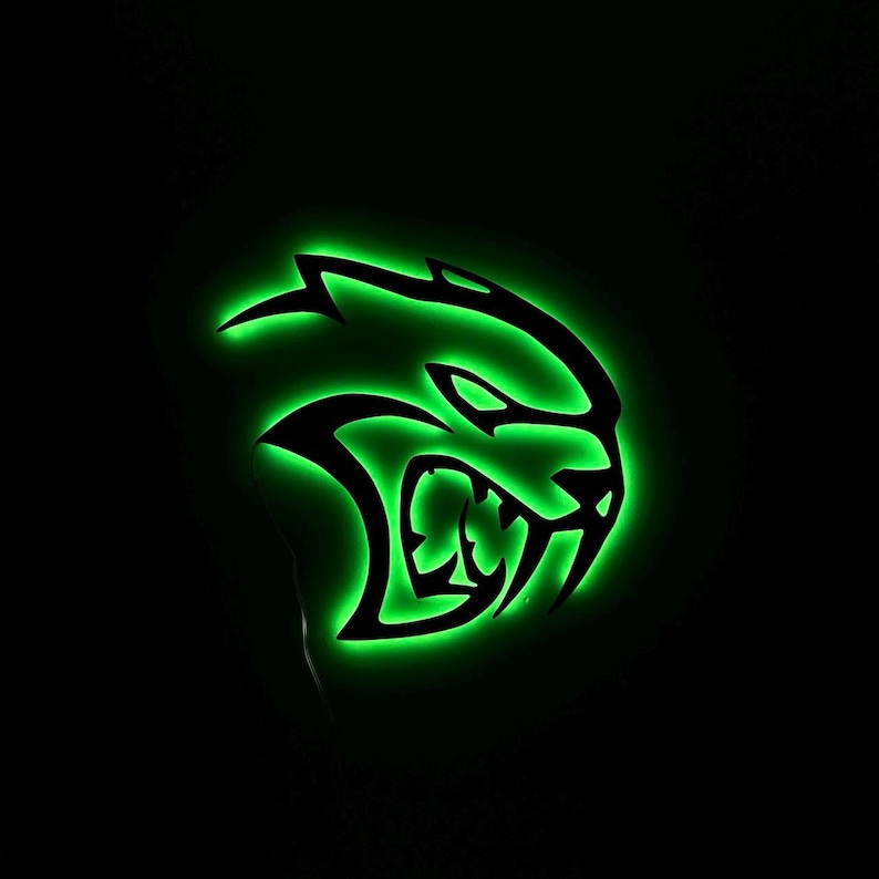 SRT Hellcat Logo LED Sign: Muscle Car Garage Decor - Etsy