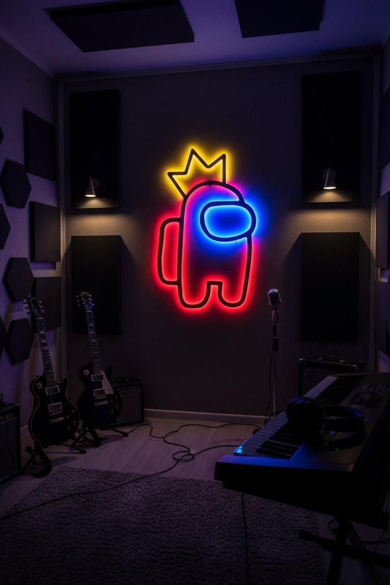 Among Us LED Wall Art - Gaming Character Light up Sign - Kids Room ...