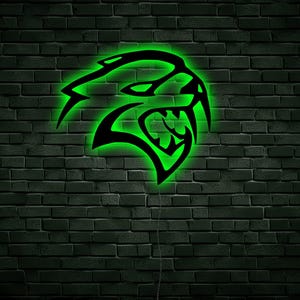 SRT Hellcat Logo LED Sign, Muscle Car Wall Art, Car Lover Gift ...