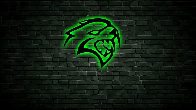 SRT Hellcat Logo LED Sign, Muscle Car Wall Art, SRT Hellcat Decor, Car ...