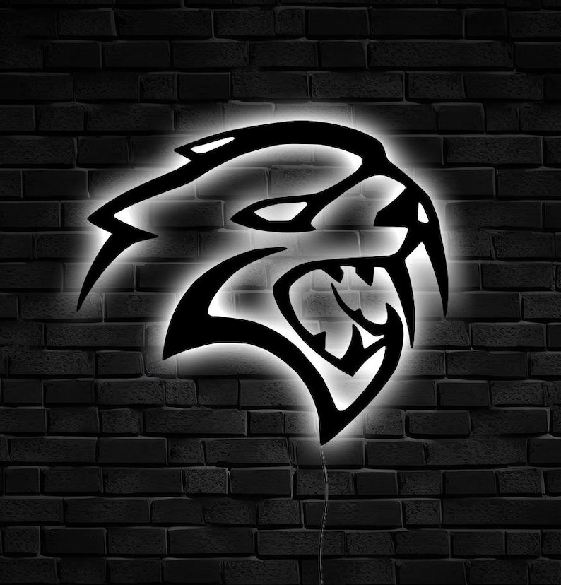SRT Hellcat Logo LED Sign: Muscle Car Garage Decor - Etsy