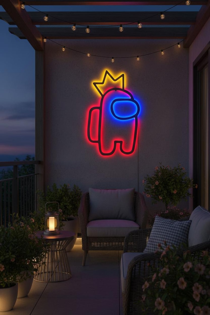 Among Us LED Wall Art - Gaming Character Light up Sign - Kids Room ...