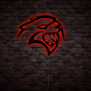 SRT Hellcat Logo LED Sign: Muscle Car Garage Decor - Etsy