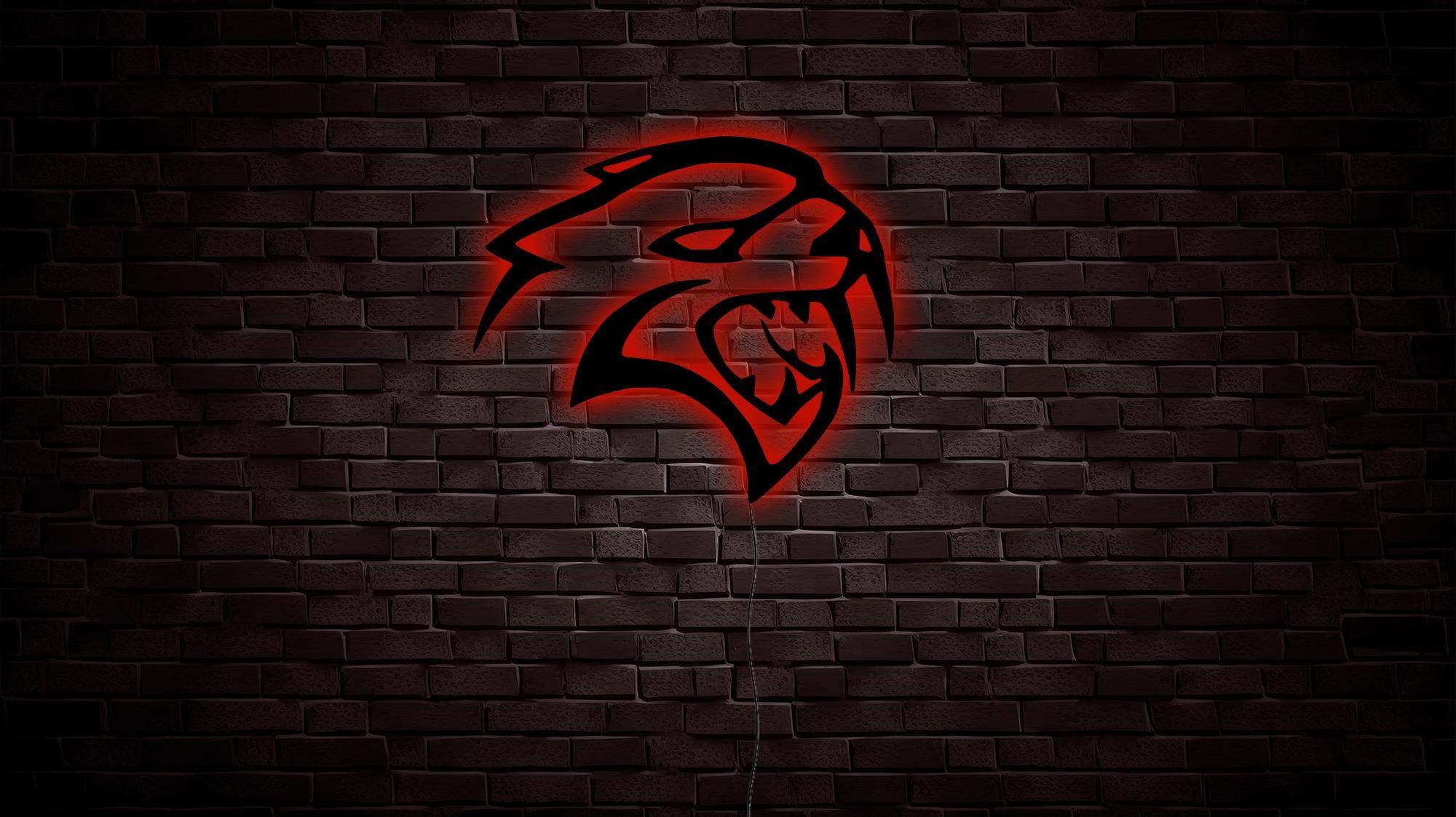 SRT Hellcat Logo LED Sign: Muscle Car Garage Decor - Etsy