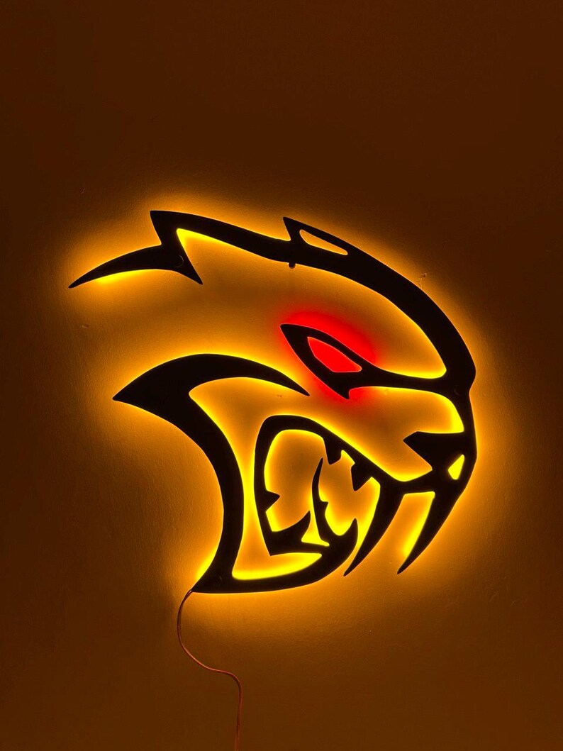SRT Hellcat Logo LED Sign: Muscle Car Garage Decor - Etsy