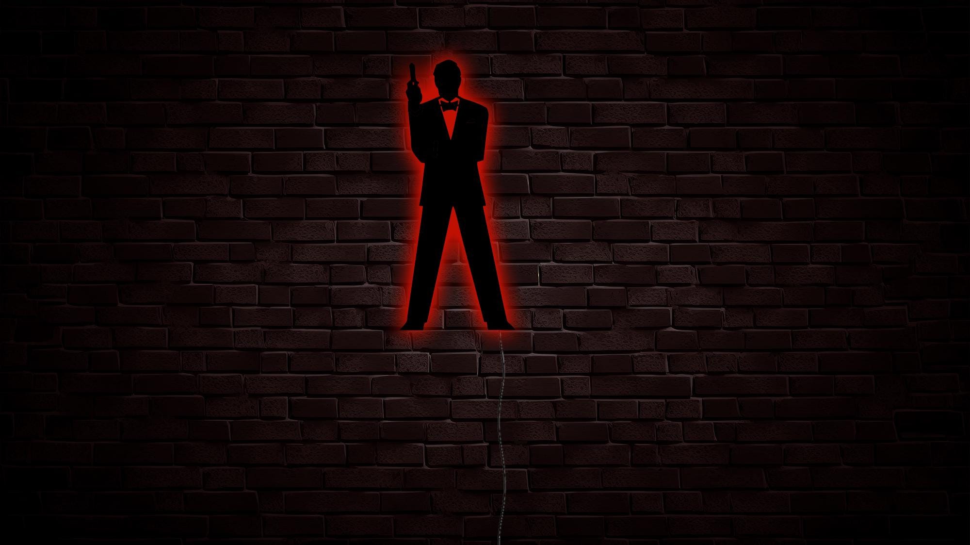 007 James Bond Silhouette, Bond Wall Art, Spy Movie Decor, James Bond ...