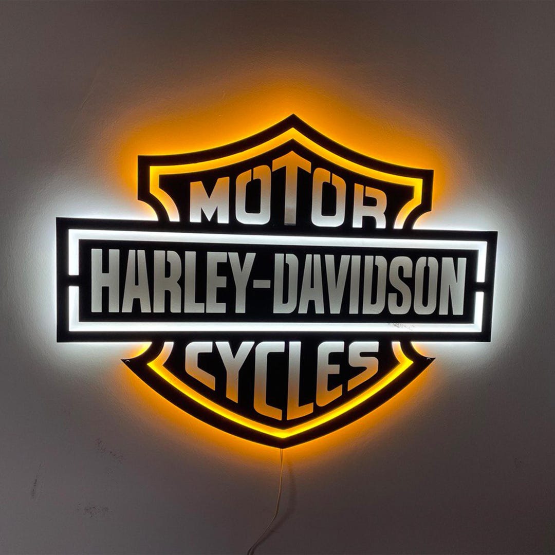 Harley Davidson Wall Sign Very Special Harley Davidson Metal Led Wall ...
