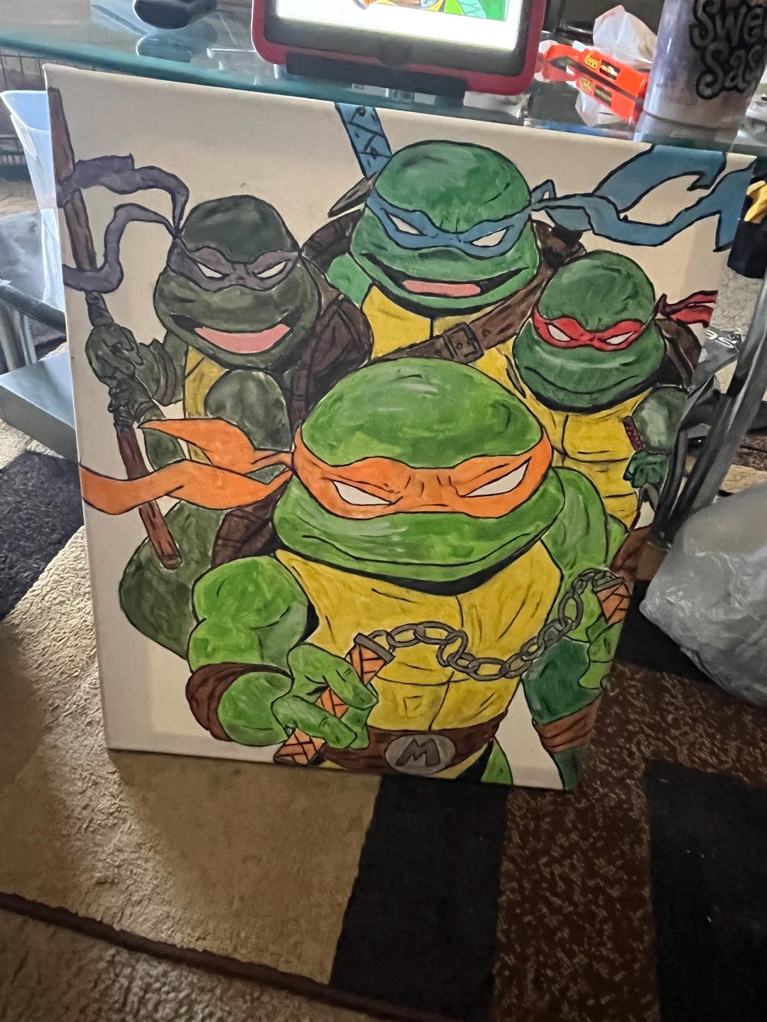 Hand Drawn and Painted TMNT 1 OF 1 - Etsy