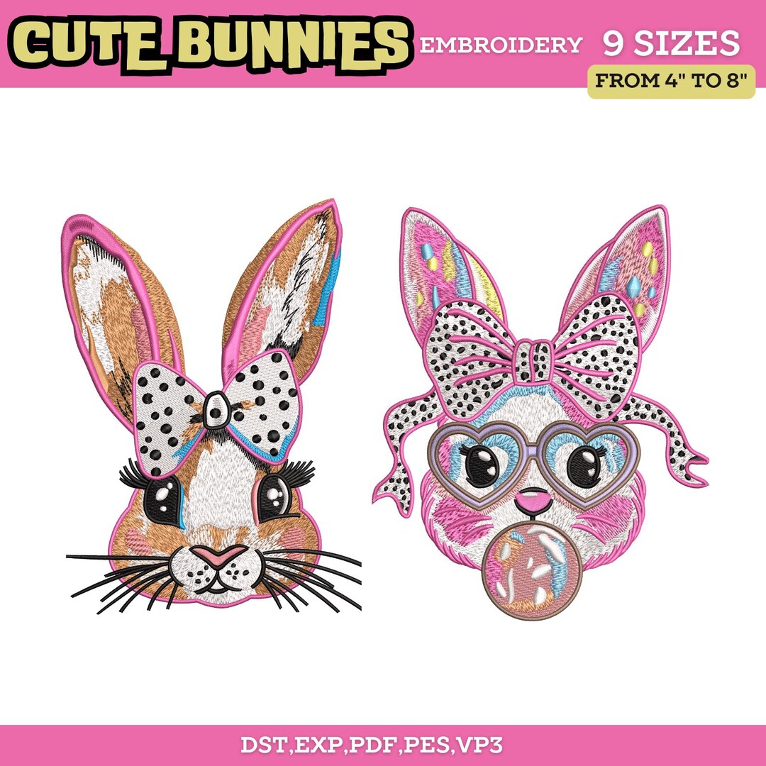 Bunny Machine Embroidery Easter Bunny ,easter Machine Embroidery Design ...