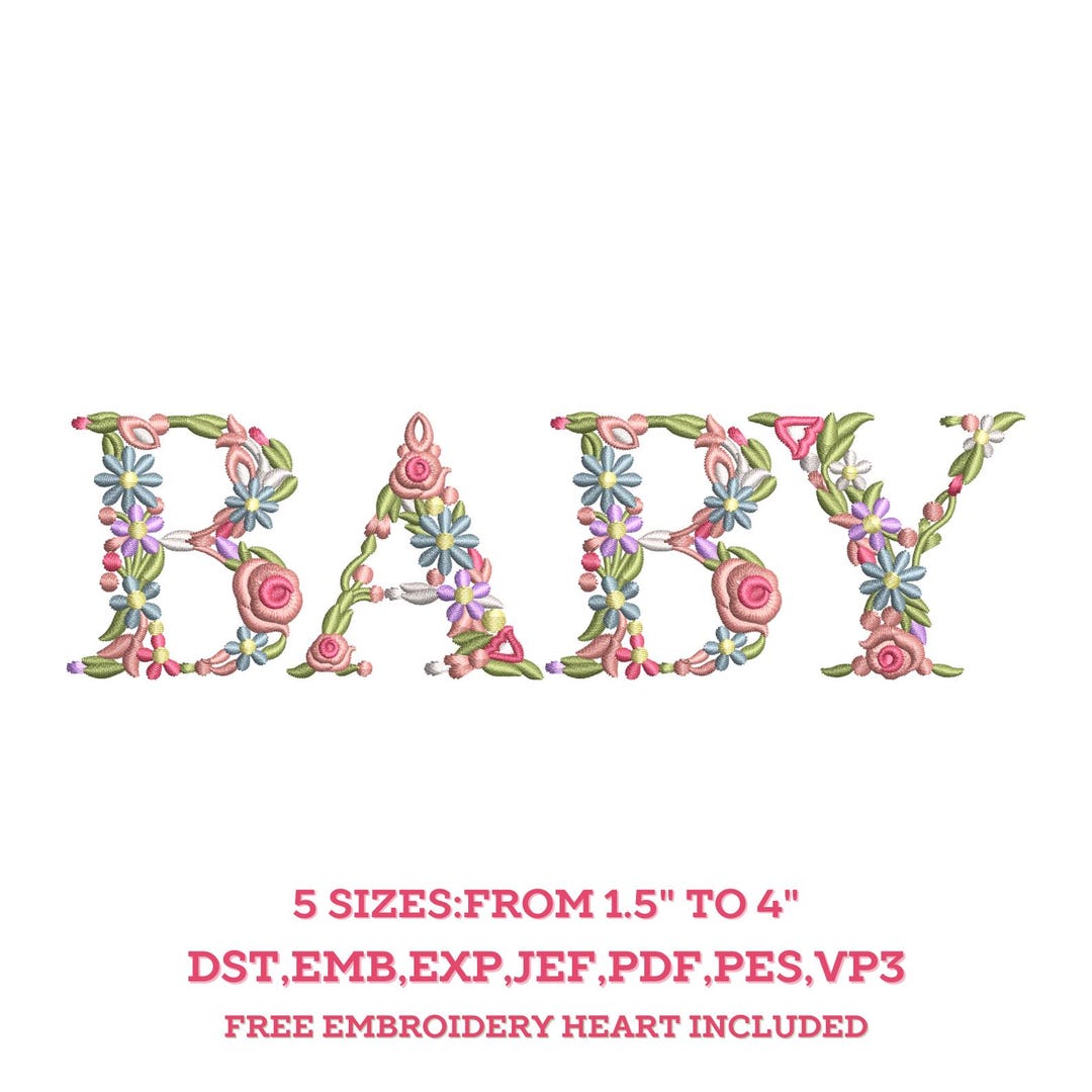 Baby Embroidery Design, Digital File, Baby Text Embroidery, Instant ...