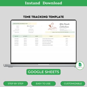 Time Tracking Template, Employee Work Log, Daily Hour Tracker ...