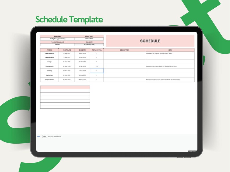 Schedule Template, Editable Google Sheets for Daily and Weekly Planning ...