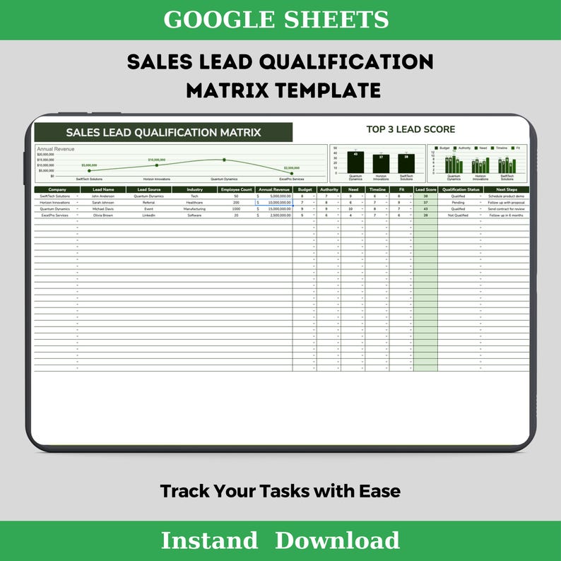 Sales Lead Qualification Matrix Template, Digital Download, Editable ...