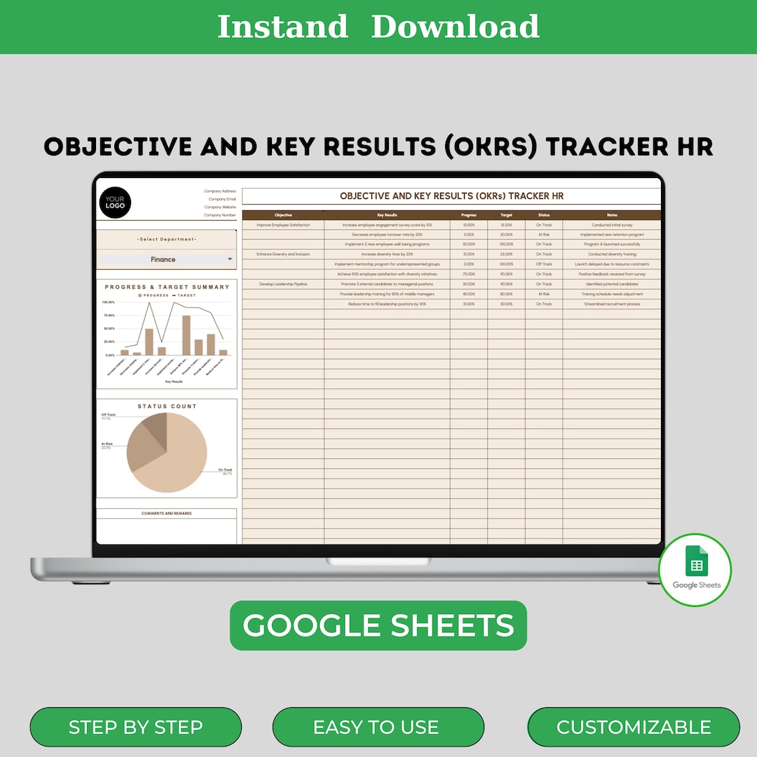 Objective & Key Results (okrs) Tracker, HR Performance Log, Employee ...