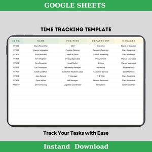 Time Tracking Template, Employee Work Log, Daily Hour Tracker ...