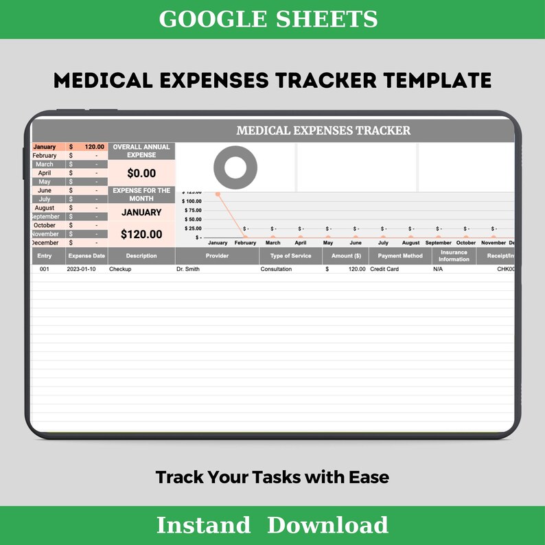 Medical Expenses Tracker Template, Editable Google Sheets for Tracking ...
