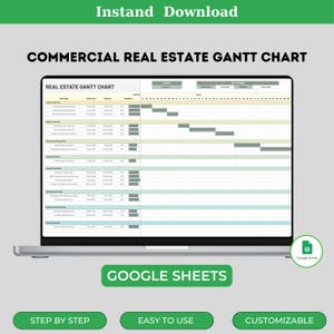 Commercial Real Estate Gantt Chart, Editable Google Sheets for Property ...