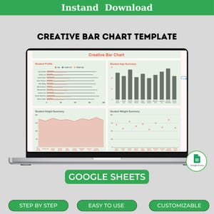 Creative Bar Chart Template, Editable Google Sheets for Data Visualization and Reporting ...