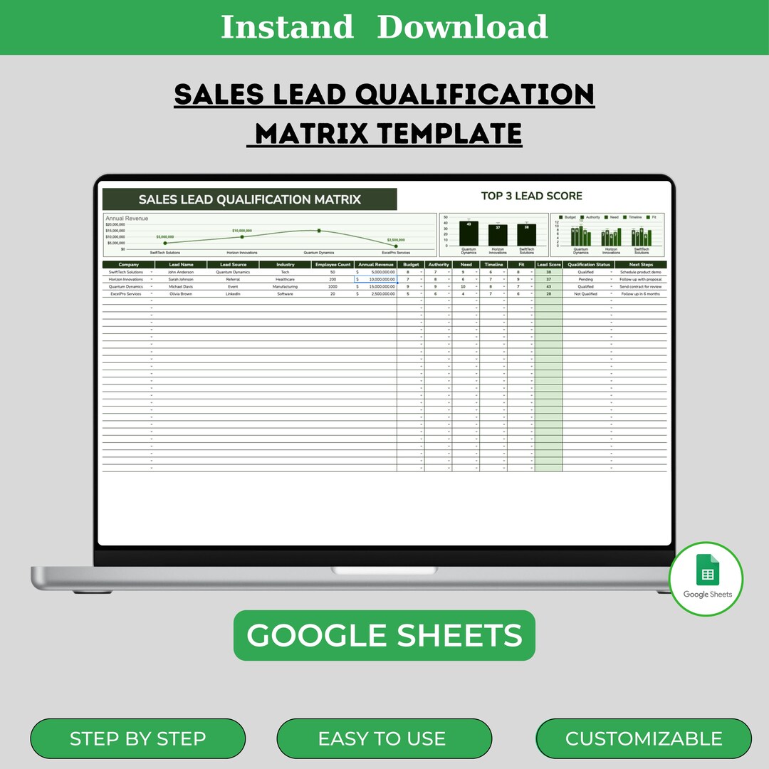 Sales Lead Qualification Matrix Template, Digital Download, Editable ...