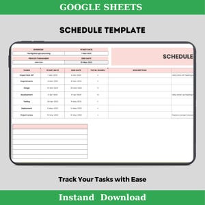 Schedule Template, Editable Google Sheets for Daily and Weekly Planning ...