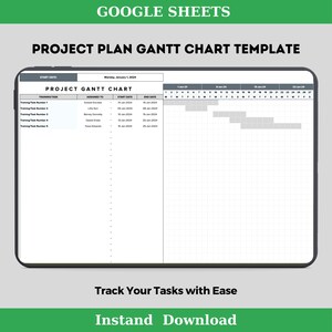 Project Plan Gantt Chart Template, Editable Google Sheets for Task and ...