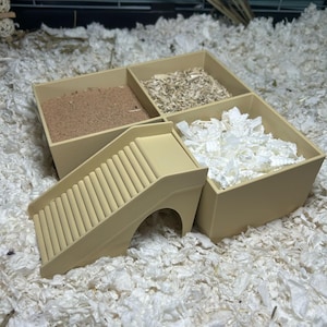 Hamster Dig Box 3 Chamber, Dig Box, Hamster Sand Bath, Mouse, Gerbil ...