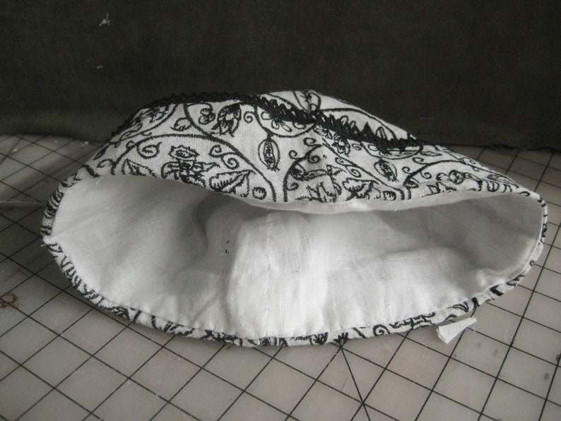 Bonnet de nuit jacobin loisirs cap brodé en lin Gentleman | Etsy