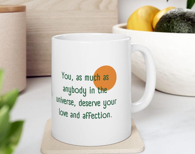 Self Love Mug, Self Care, Affirmations, Positive Quotes, Rainbow ...