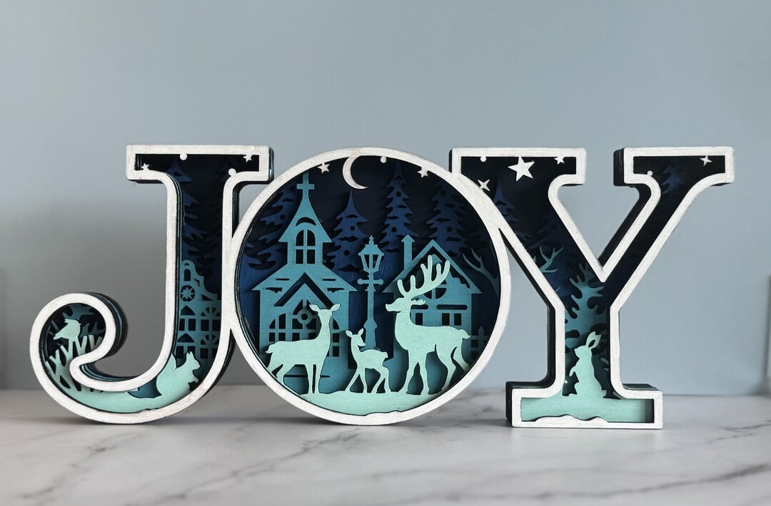 JOY - Layered Christmas Decoration - Etsy