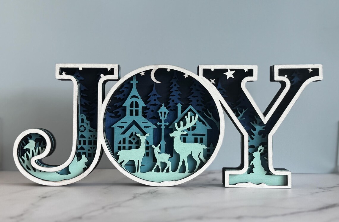 JOY - Layered Christmas Decoration - Etsy