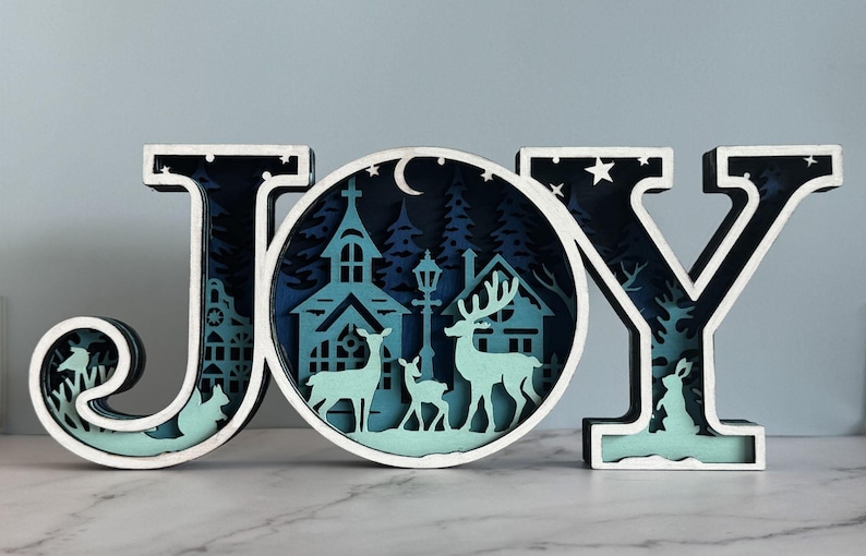 JOY - Layered Christmas Decoration - Etsy