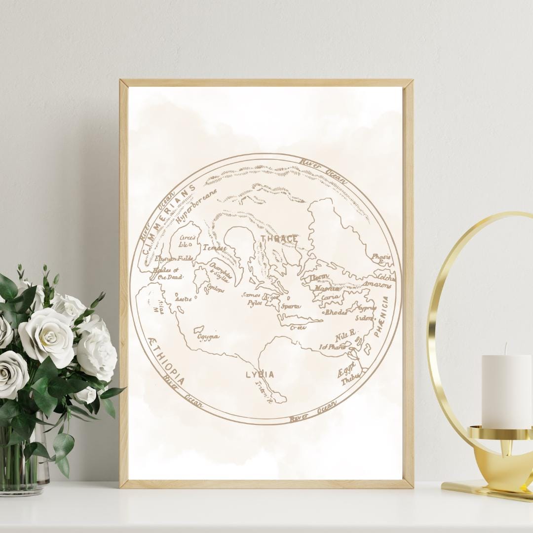 Ancient Greece Map Art: Beige Greek Home Decor (digital Download) - Etsy